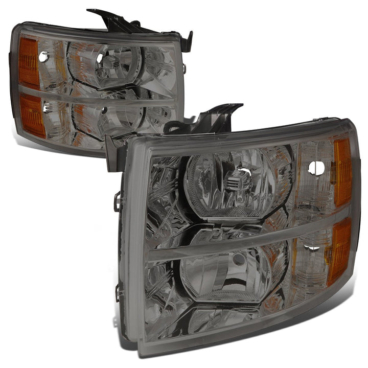 Dna Motoring Hlohcsil07smam Smoke Lens Amber Headlights Compatible Wit ...